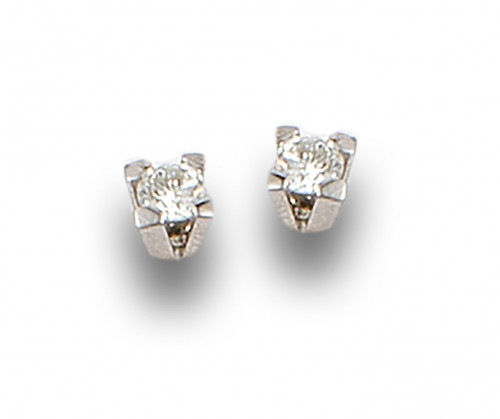 PENDIENTES DORMILONAS DE DIAMANTES, ORO BLANCO