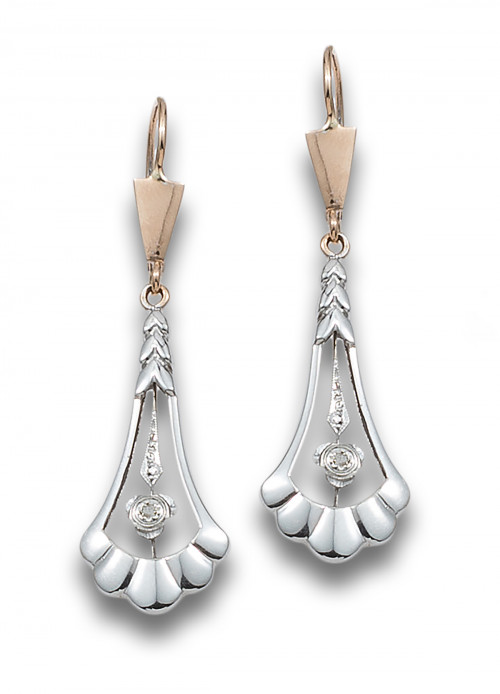 PENDIENTES LARGOS ESTILO BELLE ÉPOQUE EN ORO Y PLATINO