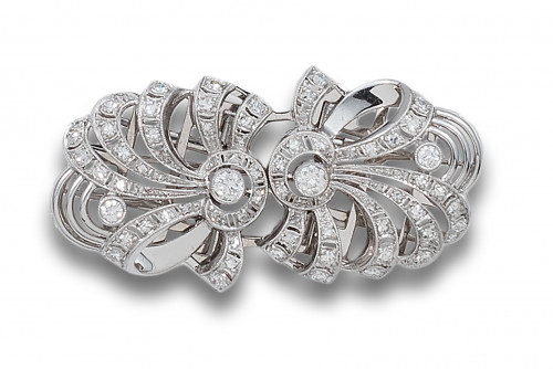 ALFILER DOBLE CLIP EN ORO BLANCO Y DIAMANTES
