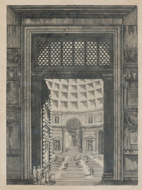 LUIGI ROSSINI, Veduta della Gran Porta di Marco Agrippa y Veduta della ...