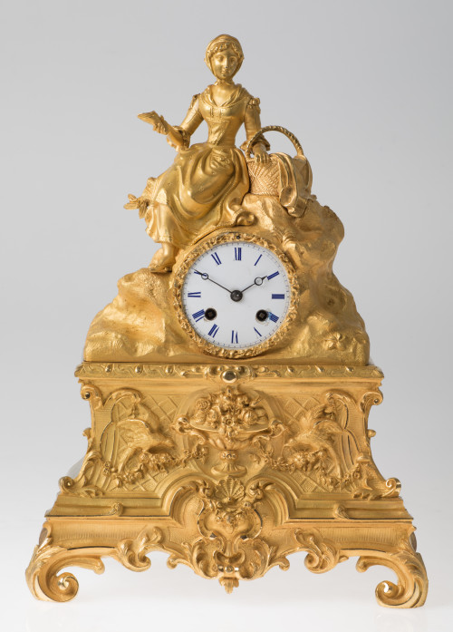 Reloj francés bronde dorado dama,