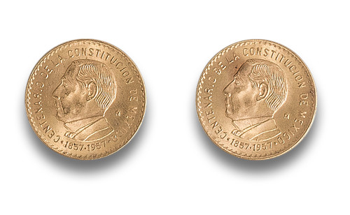 DOS MONEDAS CONMEMORATIVAS EN ORO DEL CENTENARIO DE LA CONSTITUCIÓN DE ...