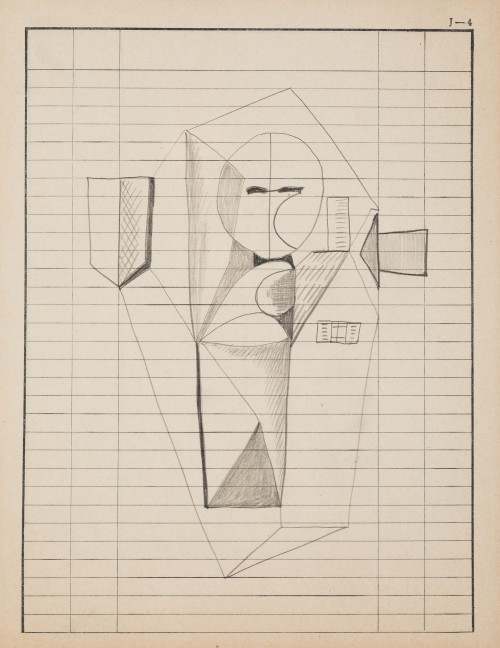 GEORGE TESSON, Composición cubista, Lápiz sobre papel