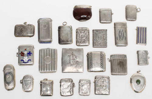 Lot of 23 hallmarked silver matchboxes of different manufactures and ...