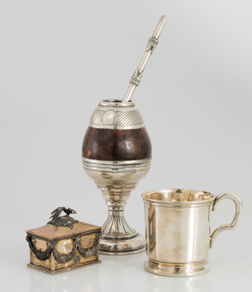 Mate con bombilla de madera y plata contrastada ley 925, Jorge Masón ...