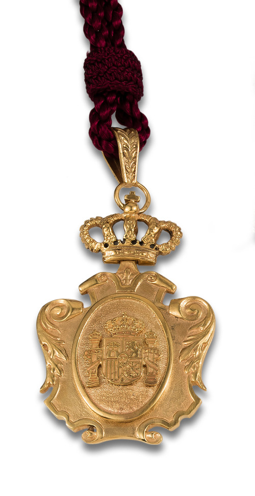 MEDALLA DE DOCTOR EN METAL DORADO