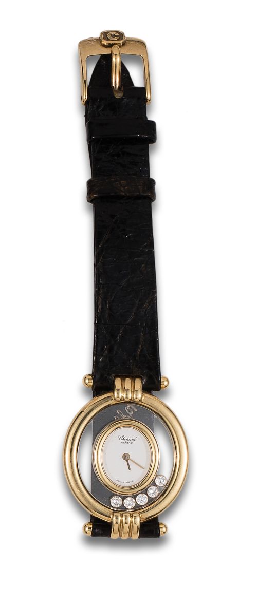 CHOPARD DIAMOND AND YELLOW GOLD WRIST WATCH