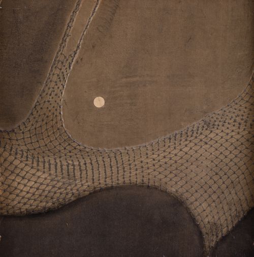 JOSE MARIA LABRA, Luna y red, 1960, Técnica mixta sobre papel pegado a ...