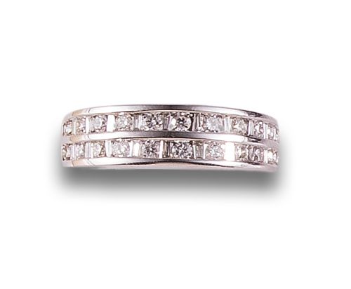 DOUBLE DIAMOND ALLIANCE RING, IN WHITE GOLD