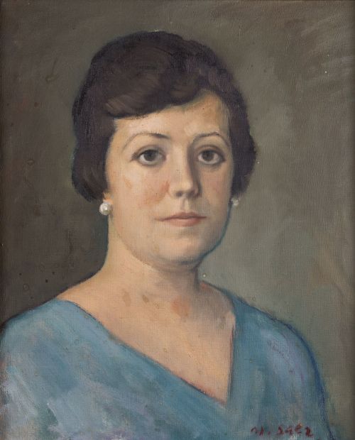 MARTIN SAEZ GONZALEZ Laredo (1923) / Madrid (1989) Portrait of a woman ...