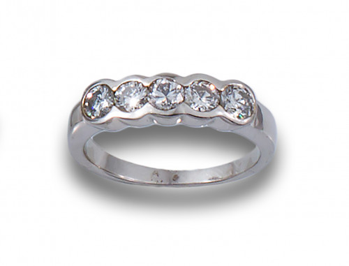 CINQUILLO ORO BLANCO DIAMANTES