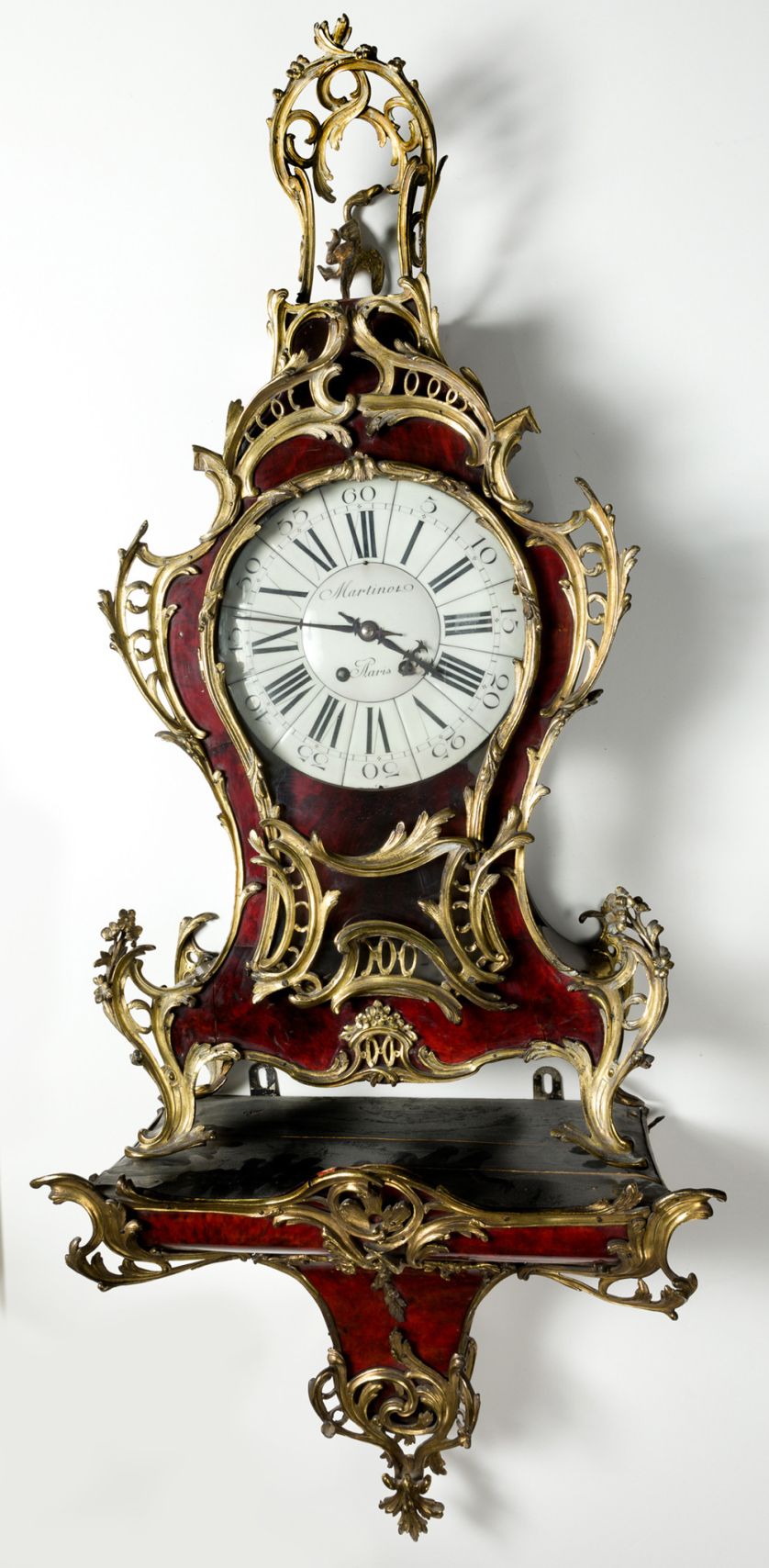 Reloj cartel con su ménsula, Francia siglo XIX-XX,