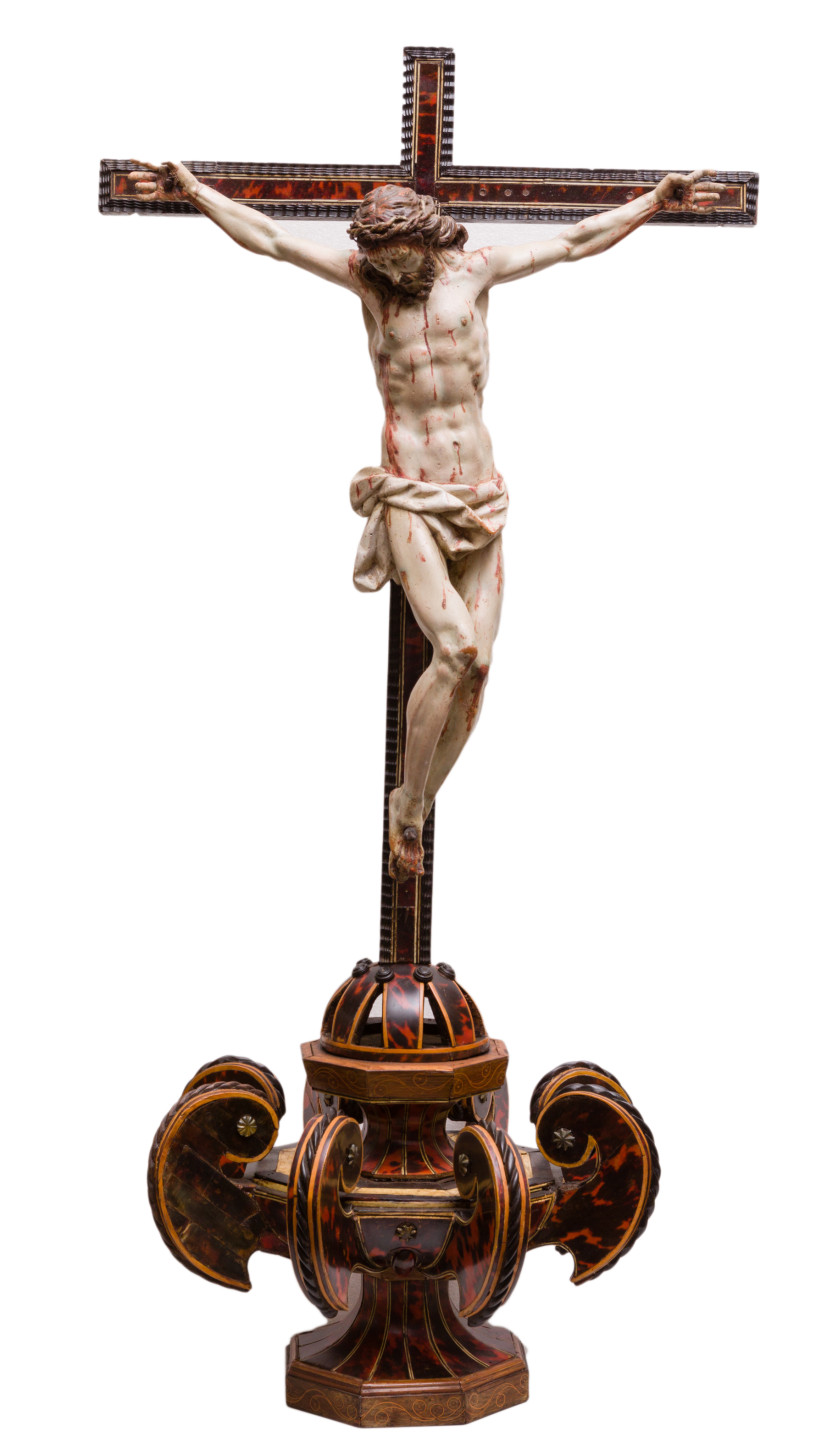 Cristo Crucificado. Escultura en madera tallada y policromada S.XVII.