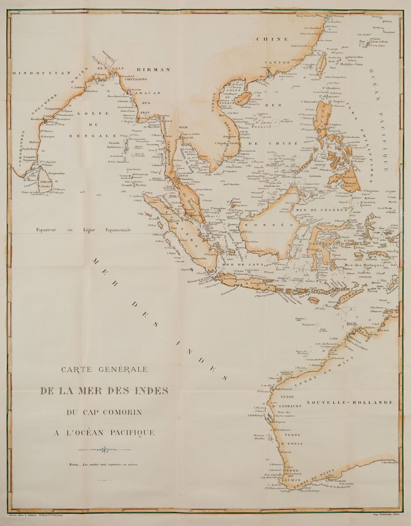 EDMOND JURIEN DE LA GRAVIÈRE, Carta Náutica del Mar de las Indias, Mapa ...