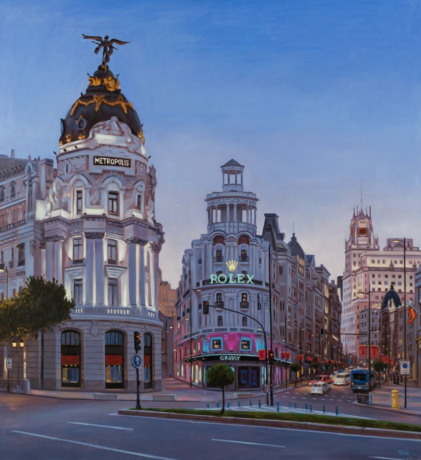 MANUEL TERÁN, Metrópolis, 2022, Óleo sobre lienzo