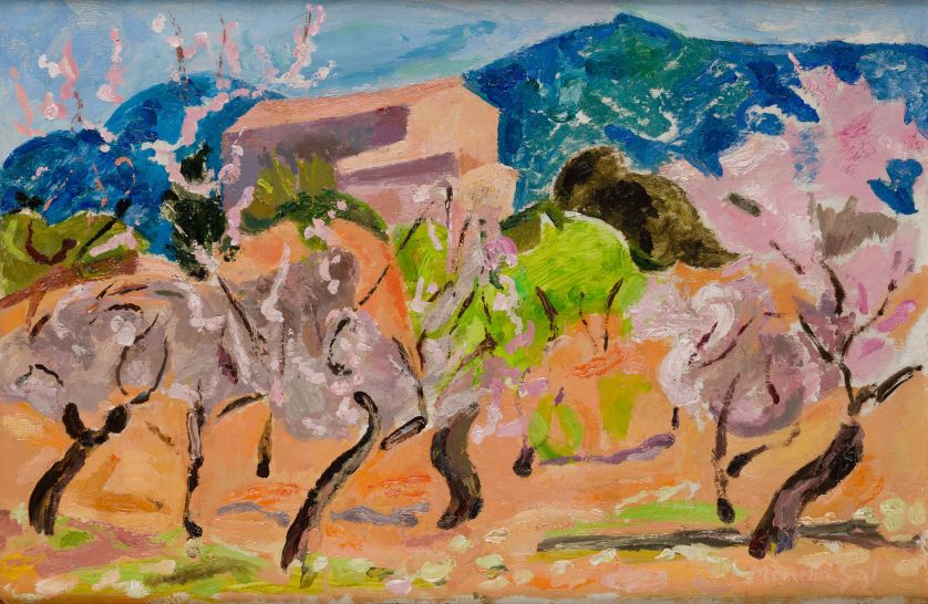 MENCHU GAL, Paisaje, Óleo sobre tablex