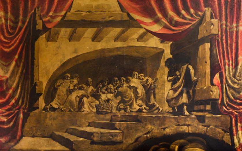 JOSE MARIA SERT Y BADIA, Última Cena, Técnica mixta sobre lienzo